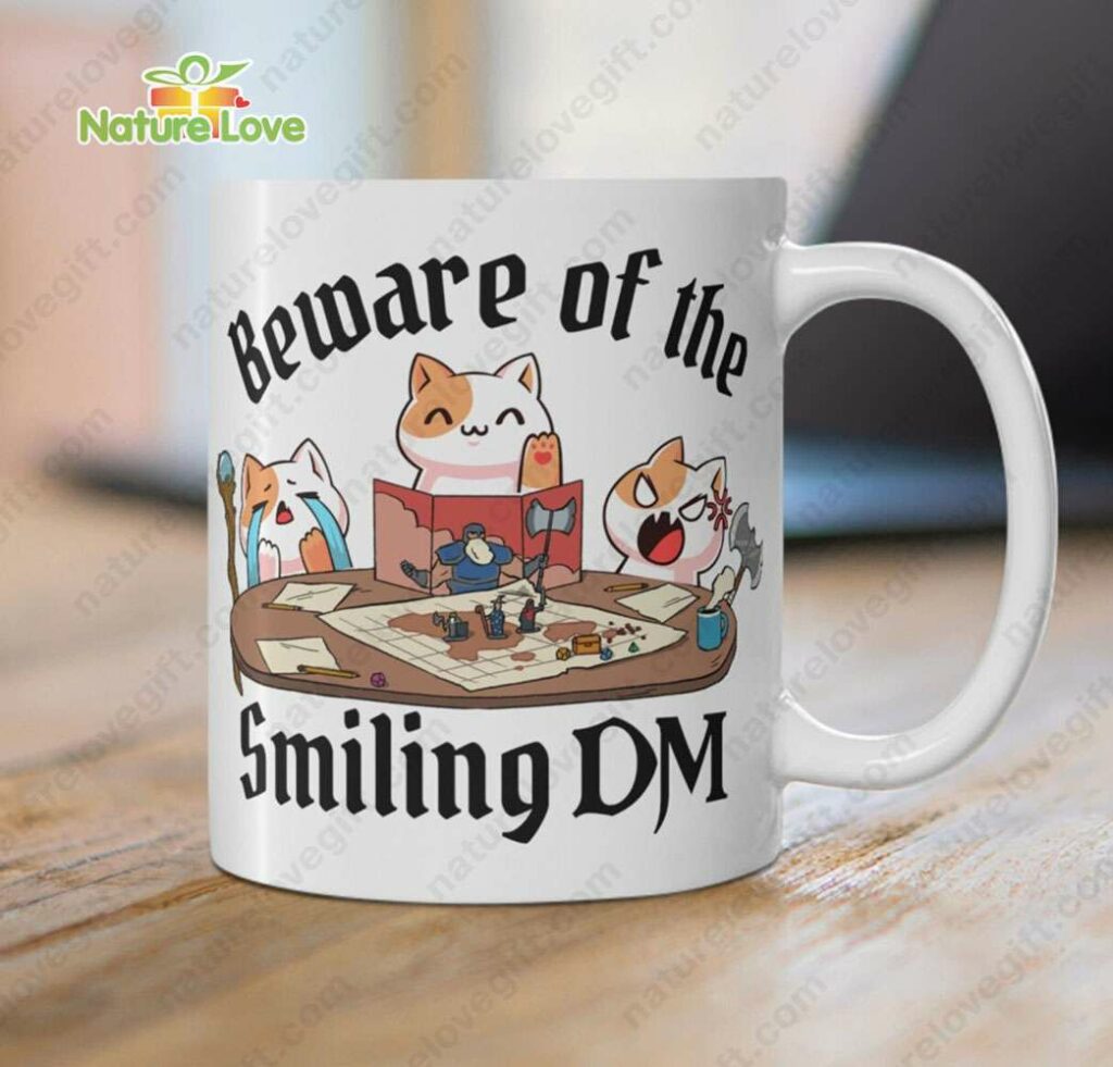 DND Cat Dice Mug DnD Dungeons and Dragons Gift