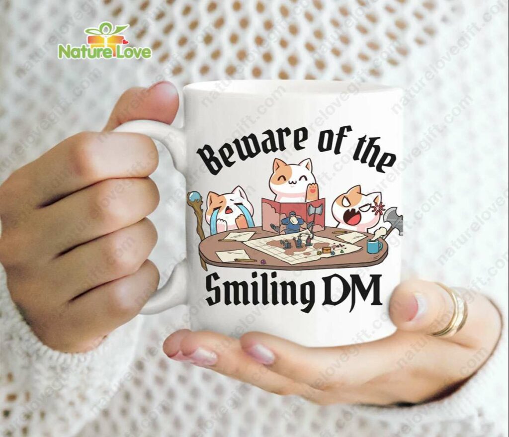 DND Cat Dice Mug DnD Dungeons and Dragons Gift