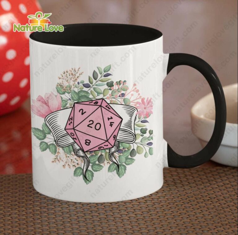 DND Flower Dice Coffee Mug DnD Dungeons And Dragons Gift - Unique Gifts ...
