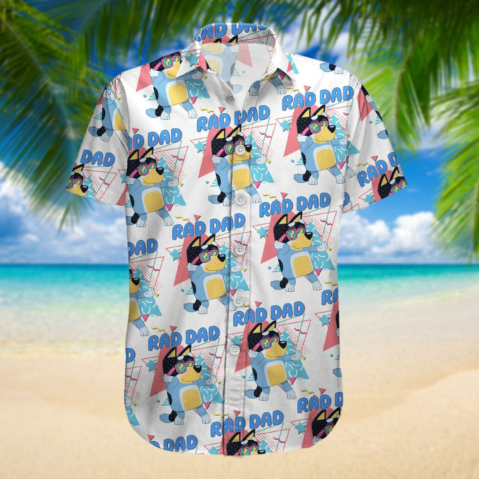 Bluey Rad Dad Hawaiian Shirt Bluey Dad Button Bluey And Bingo Fathers ...