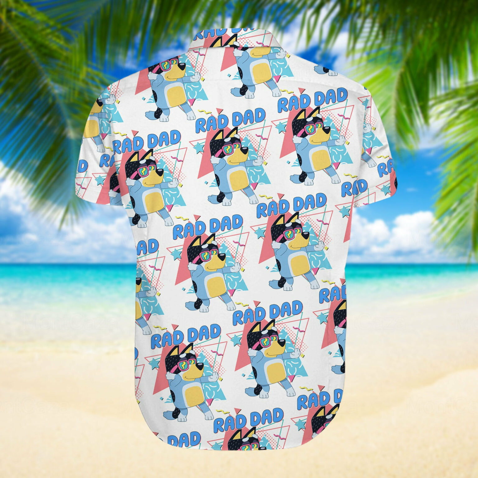 Bluey Rad Dad Hawaiian Shirt Bluey Dad Button Bluey And Bingo Fathers ...