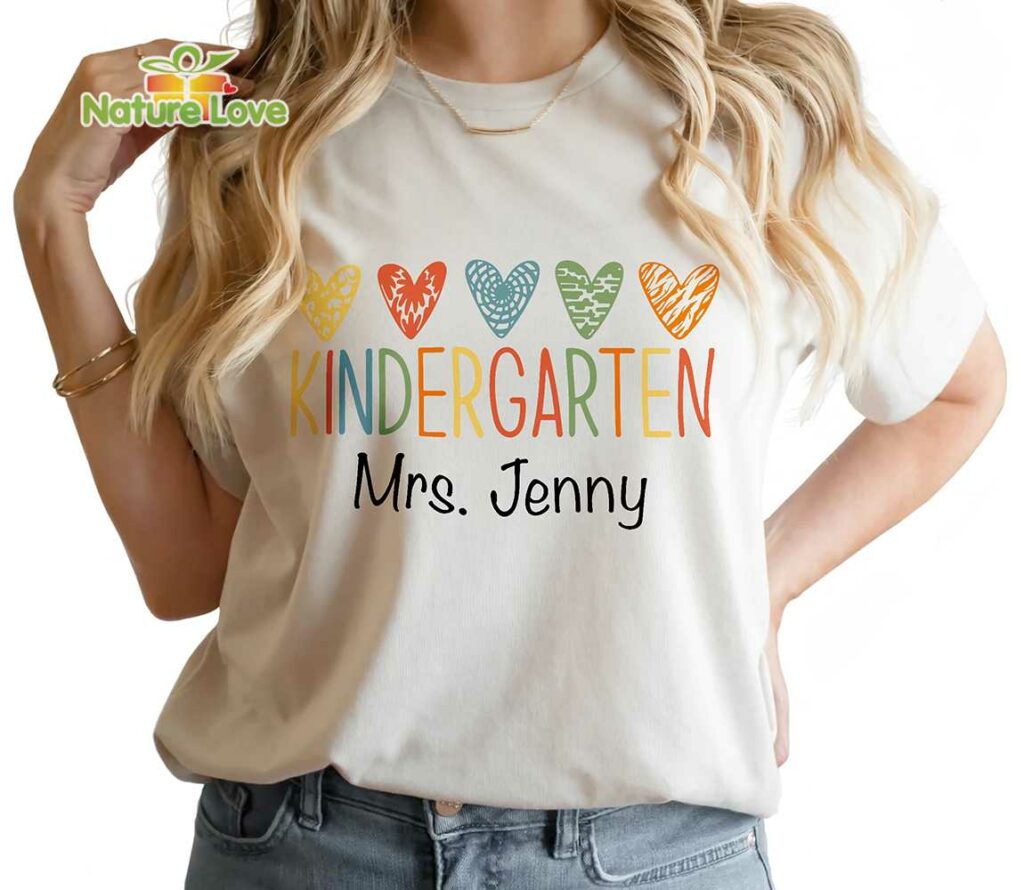 Personalized Teacher Shirt with Name Gift for Kindergarten Teacher ...