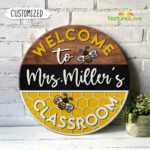 Bee Hive Classroom Custom Teacher Door Sign Wooden Door Hanger Gift For ...