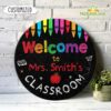 Custom Name Teacher Door Sign Wooden Welcome To Classroom Hanger Back ...