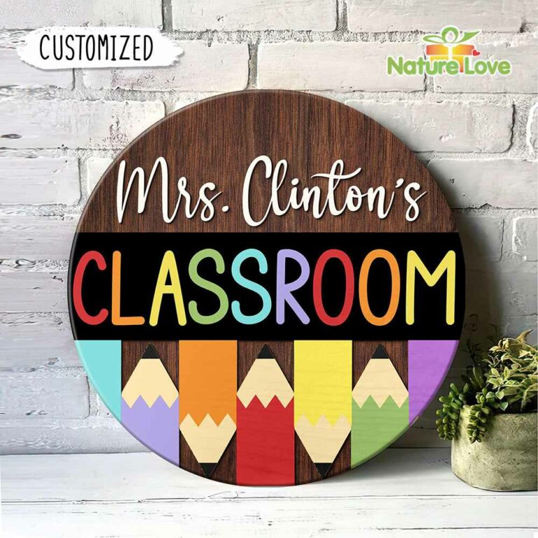 Custom Teacher Door Sign With Name Classroom Wooden Door Hanger Back To ...