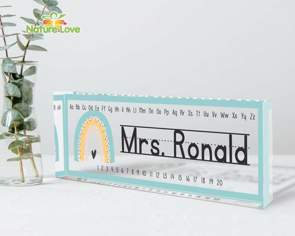 Alphabet Custom Teacher Desk Name Plate Acrylic Plaque Back To School ...