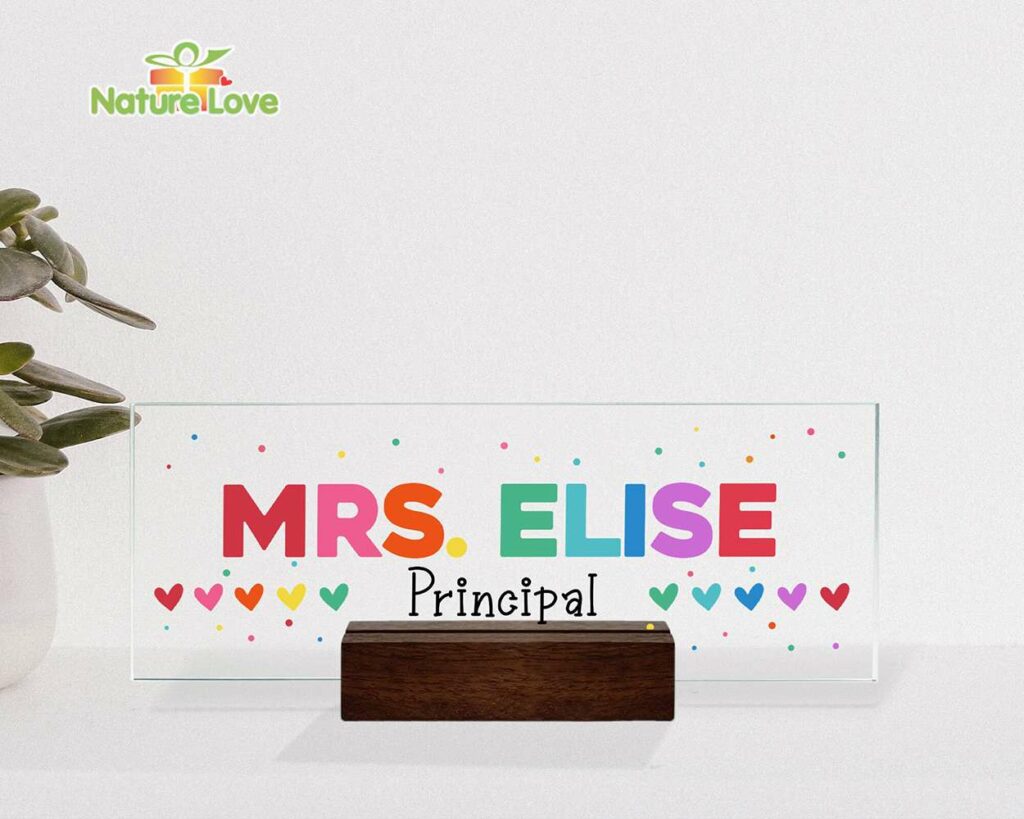 Custom Desk Name Plate For Principal Personalized Acrylic Plaque Back ...