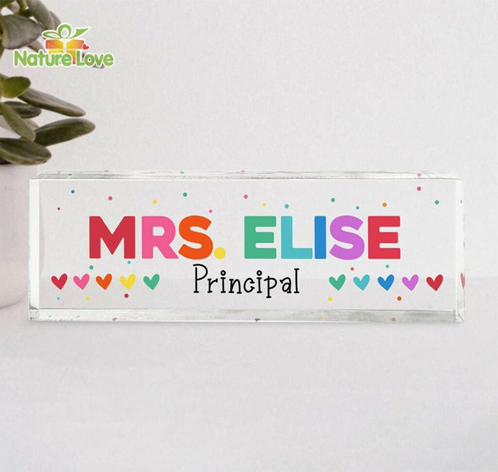 Custom Desk Name Plate For Principal Personalized Acrylic Plaque Back ...