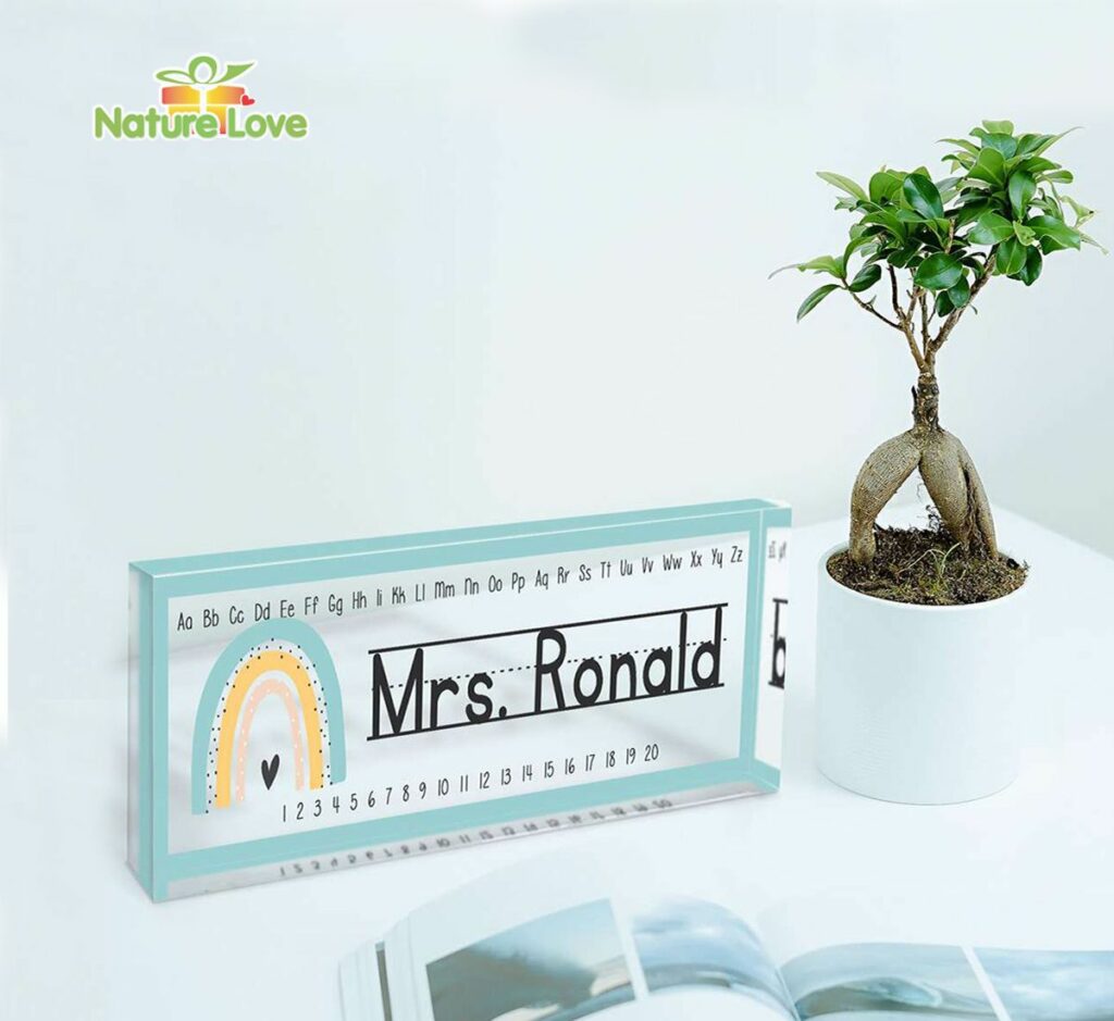 Alphabet Custom Teacher Desk Name Plate Acrylic Plaque Back To School ...