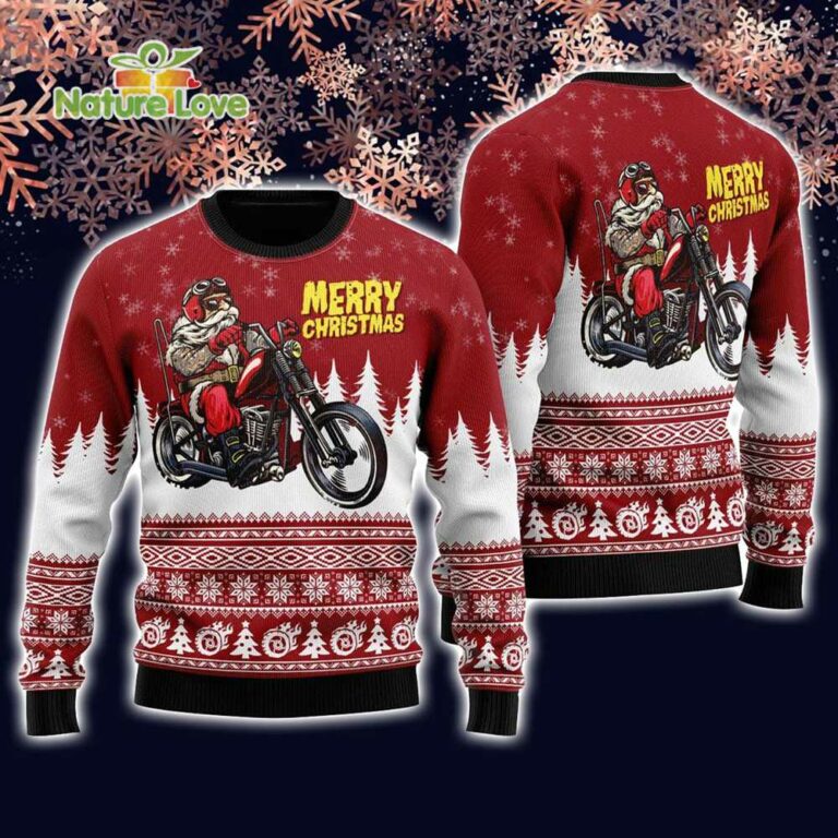 Santa Riding Harley Davidson Funny Ugly Christmas Sweater Xmas Gifts - The best gifts are made ...