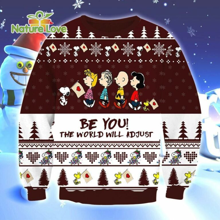 Peanut Snoopy Charlie Brown Friends Merry Xmas Ugly Christmas Sweater ...