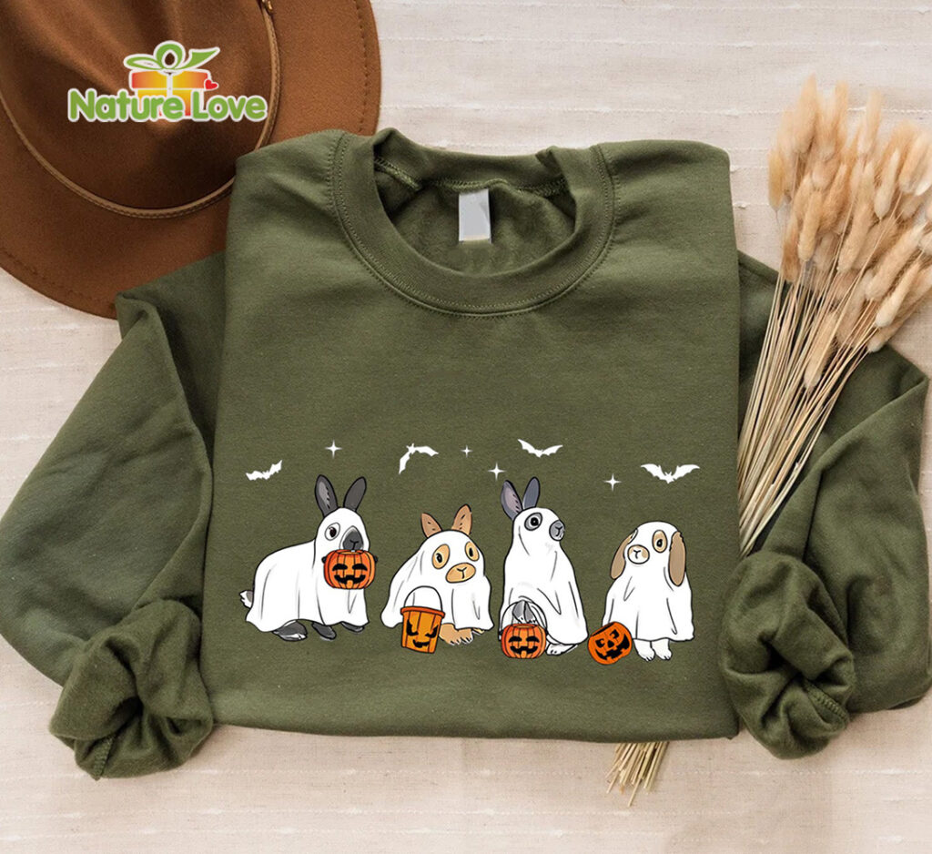 Ghost Rabbits Spooky Season Halloween Shirt Gift for Rabbit Lover - The ...