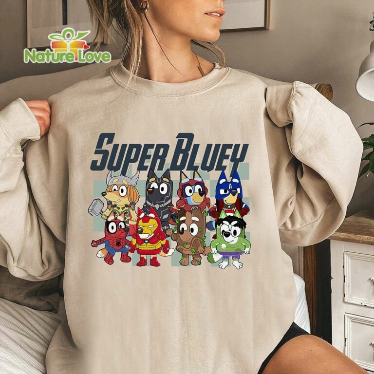 Super Bluey Character Funny Bluey Shirt Bluey Bingo And Friends Gift ...