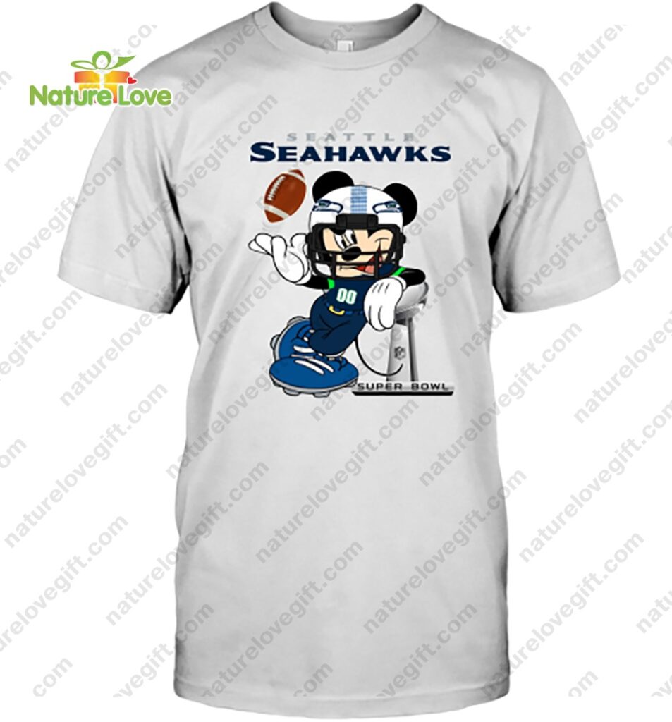 Mickey Mouse Seattle Seahawks Tee Disney Super Bowl Football Shirt ...