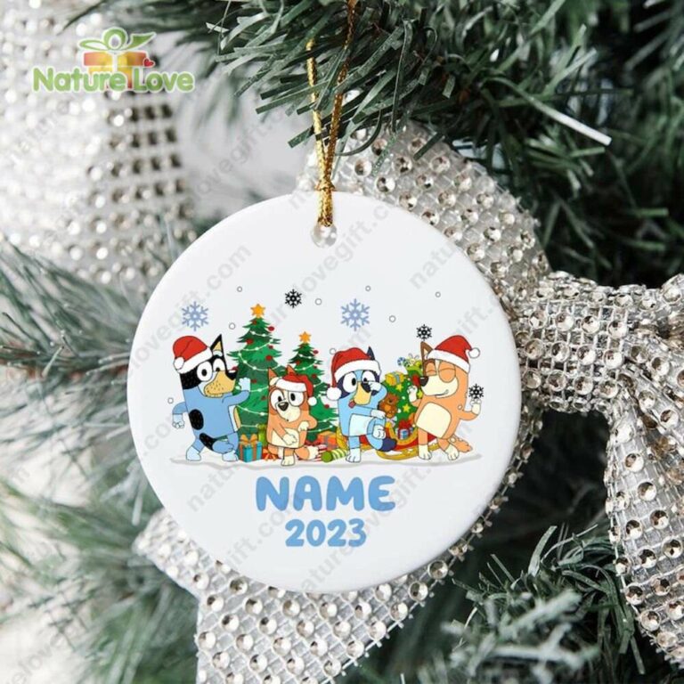 Custom Name Bluey Christmas Ornament Xmas Tree Ornaments - Unique Gifts ...