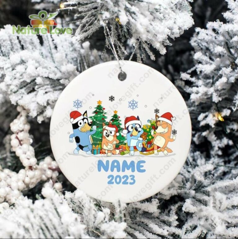 Custom Name Bluey Christmas Ornament Xmas Tree Ornaments - Unique Gifts ...