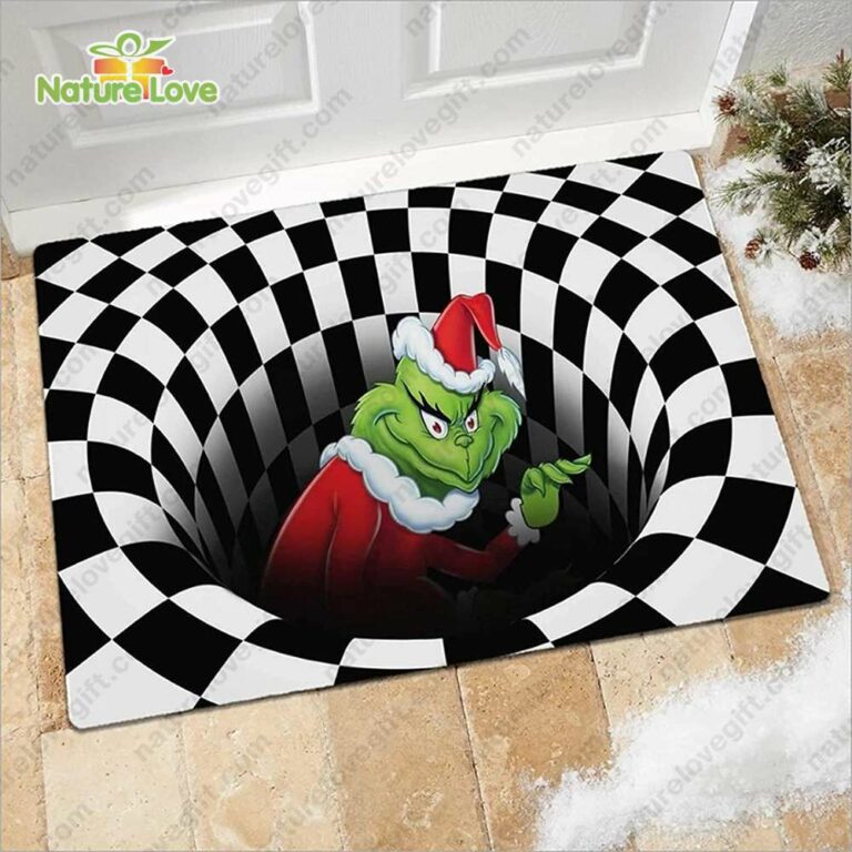 Illusion Grinch Doormat Non-Slip Mat Christmas House Decoration - The ...
