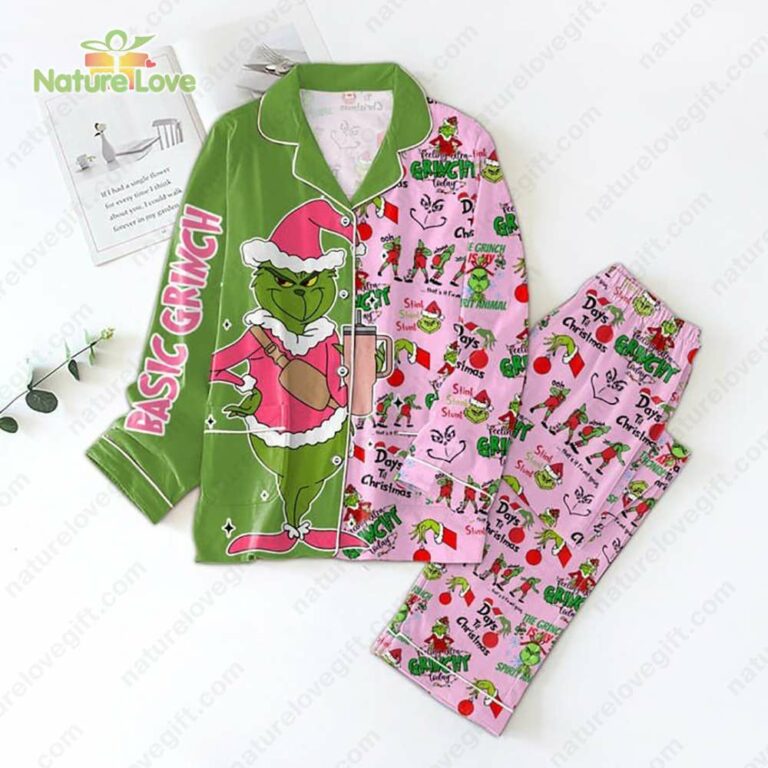Basic Grinch Pajamas Pink Grinchs Sleepwear Christmas Silk Pjs Set - The best gifts are made ...