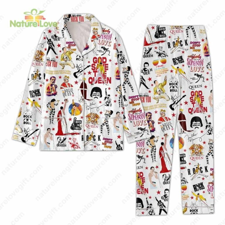 Freddie Mercury Pajamas Set British Singer Queen Band PJs For Freddie's ...