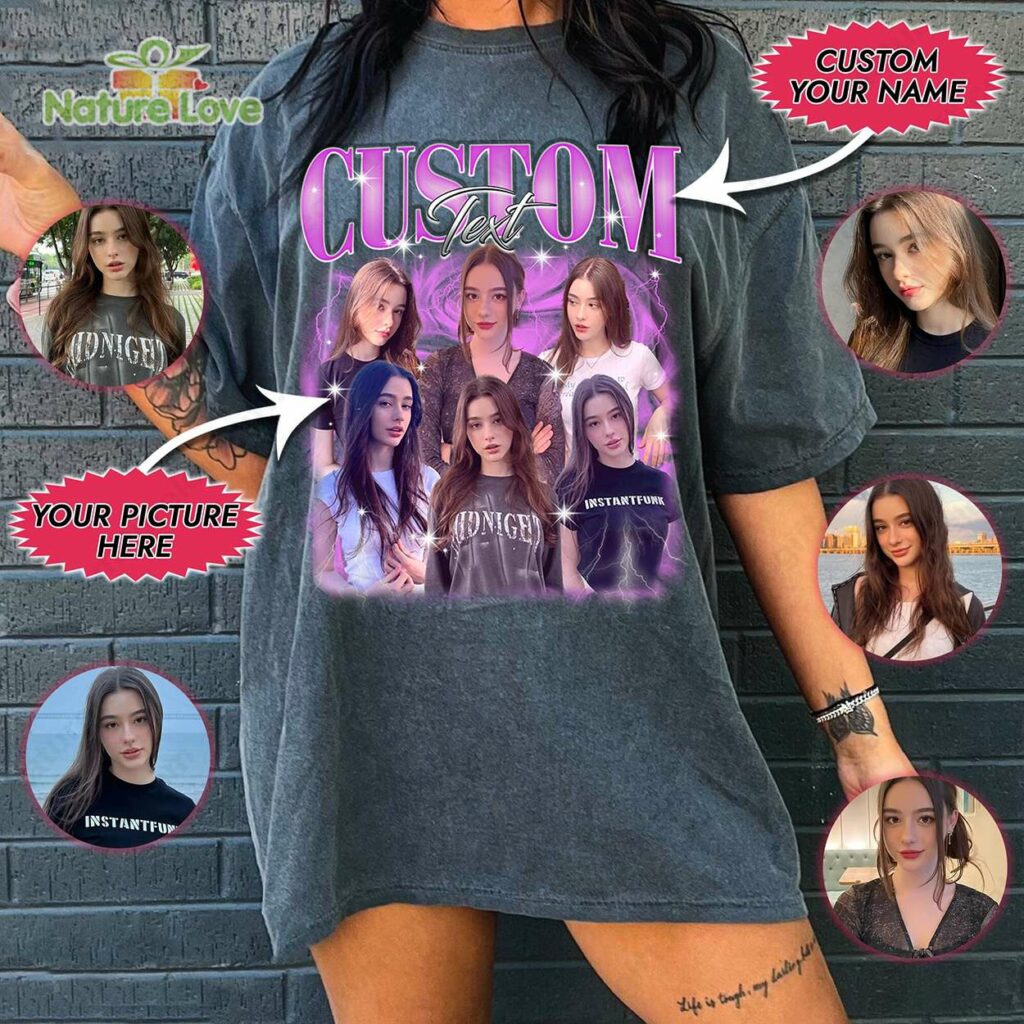 Custom Photo Bootleg Rap Tee With Face Vintage Shirt For Girlfriend ...