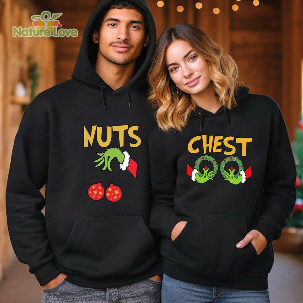 Chest Nuts Matching Hoodie for Couples Hilarious Christmas Shirt - The ...