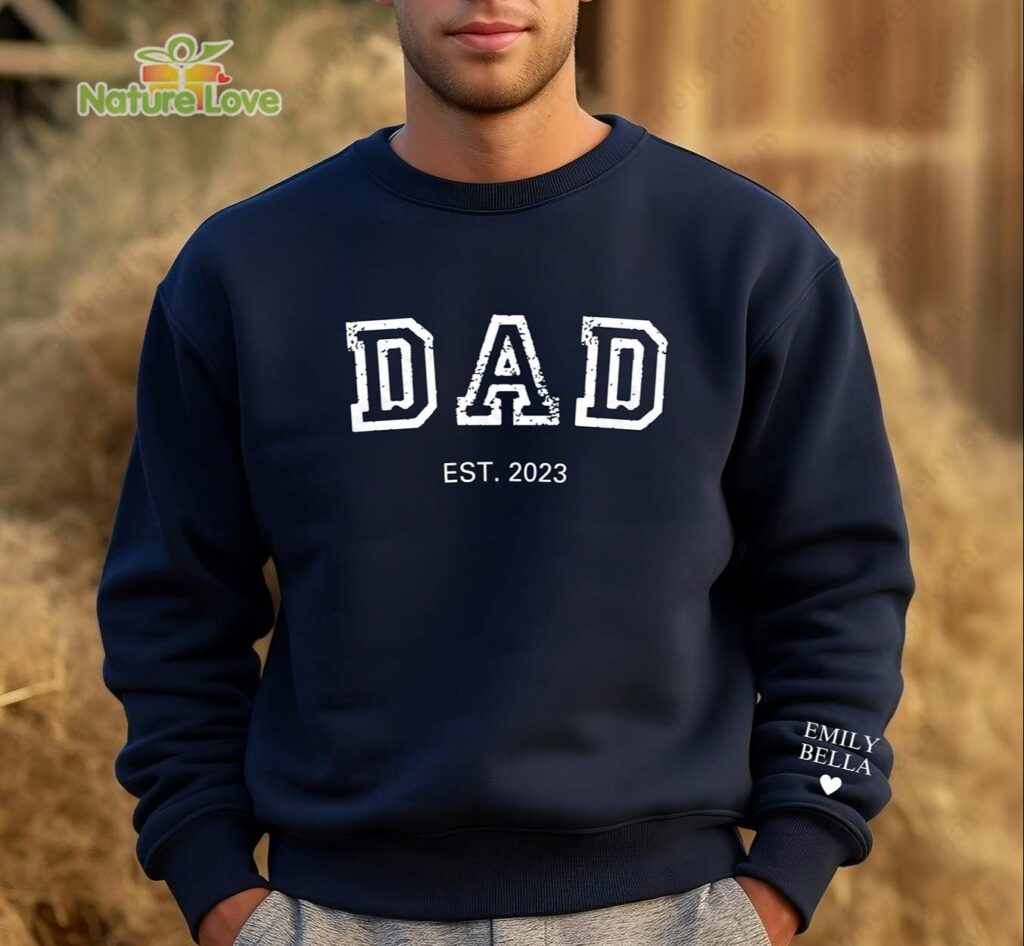 Dad Est Design Your Own Shirt For Fathers Names On Sleeve Family Gift ...