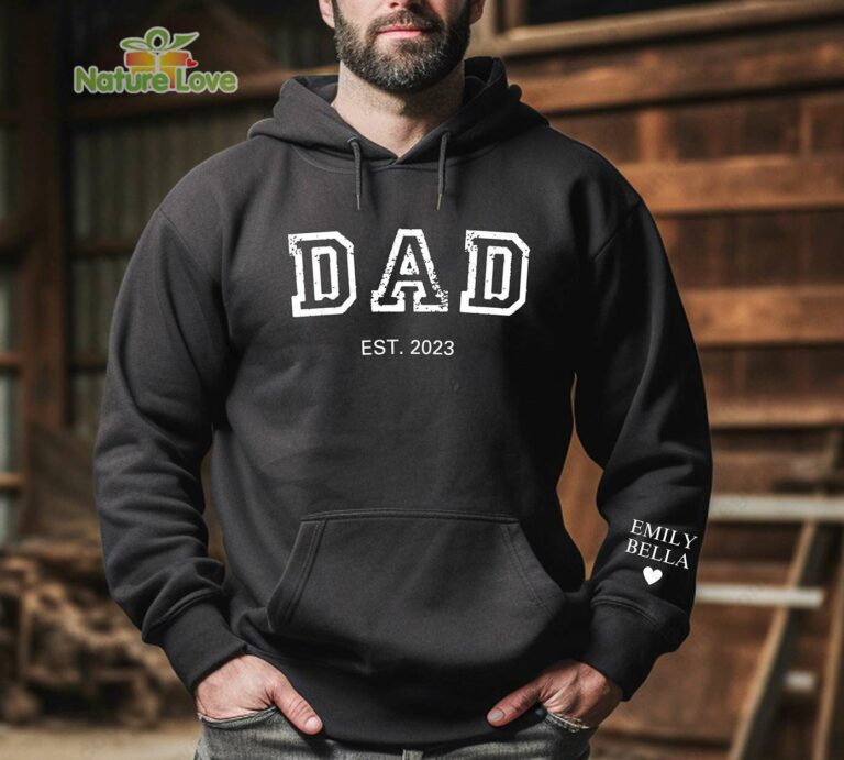 Dad Est Design Your Own Shirt For Fathers Names On Sleeve Family Gift ...