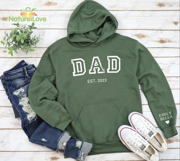 Dad Est Design Your Own Shirt For Fathers Names On Sleeve Family Gift ...