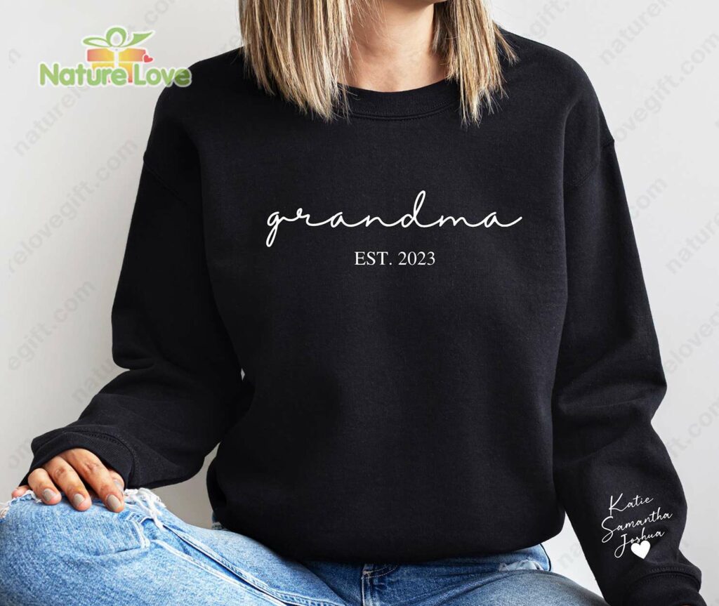 Personalized Grandma Est Great Grandmother Shirt With Kids Names ...