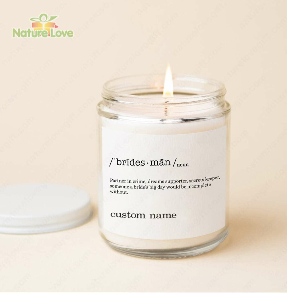 Personalized Bridesman Definition Scented Candle Wedding Day Gift ...