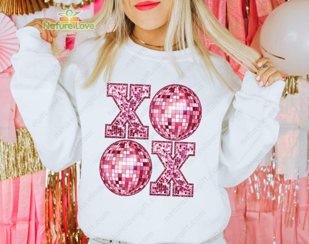 XOXO Faux Sequin Disco Ball Valentine Shirt Happy VDay Gift - Unique ...