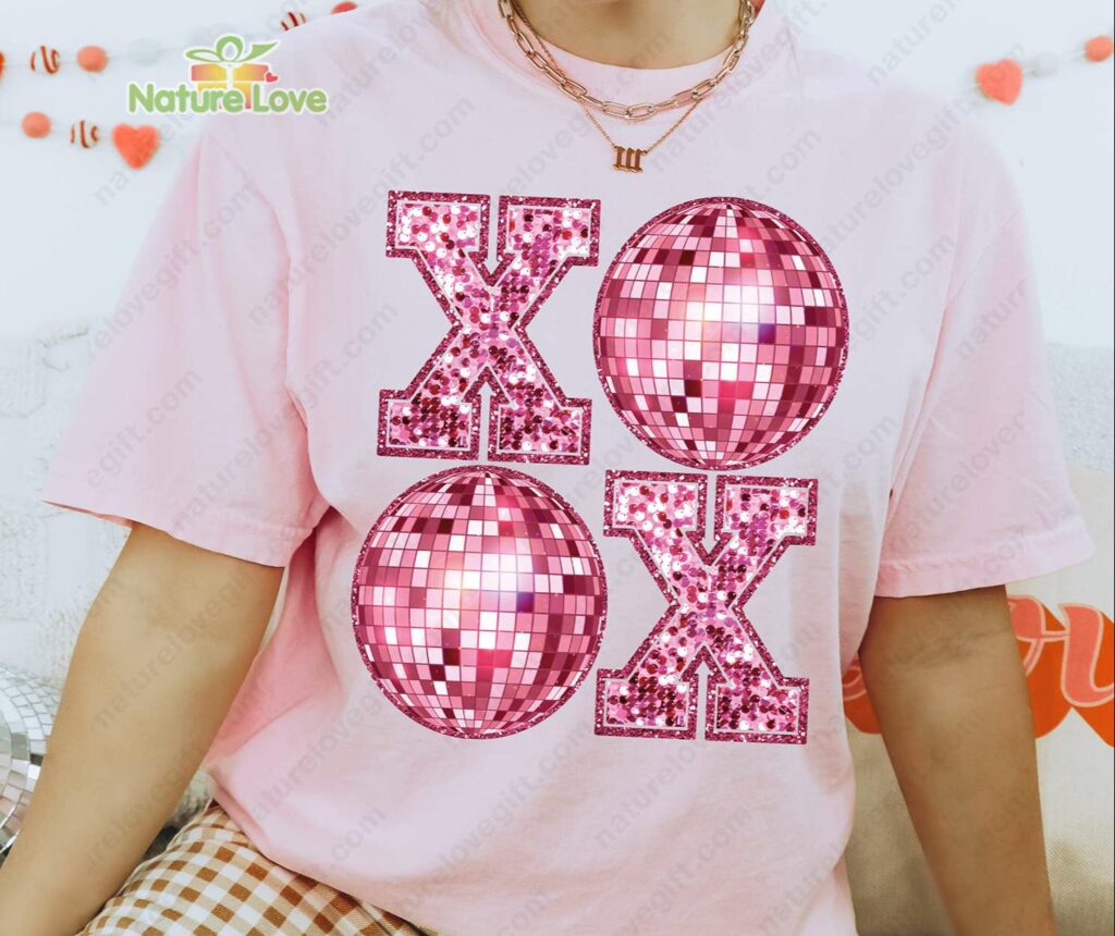 XOXO Faux Sequin Disco Ball Valentine Shirt Happy VDay Gift - Unique ...