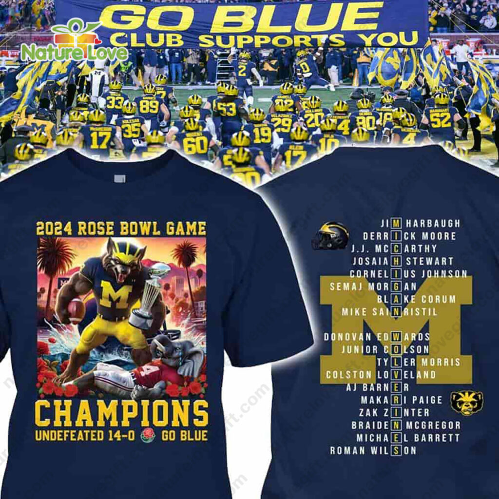 Michigan Rose Bowl Shirt Commemorate Michigan's 2024 Victory