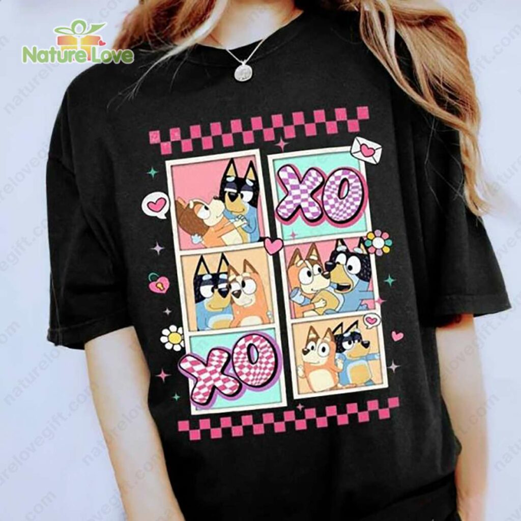 Bluey XOXO Valentine Shirt Bandit and Chilli Couple Gift - The best ...
