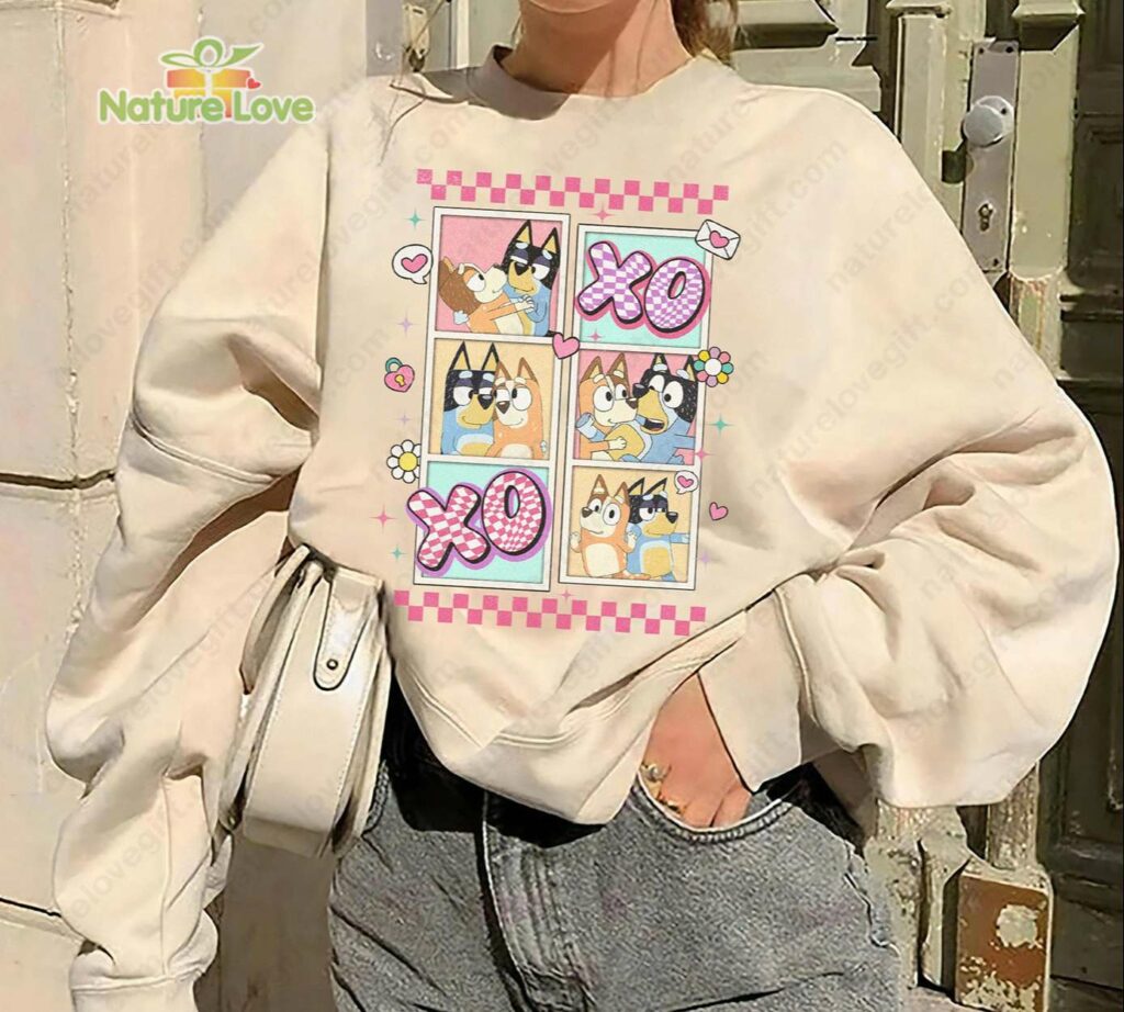 Bluey XOXO Valentine Shirt Bandit and Chilli Couple Gift - The best ...