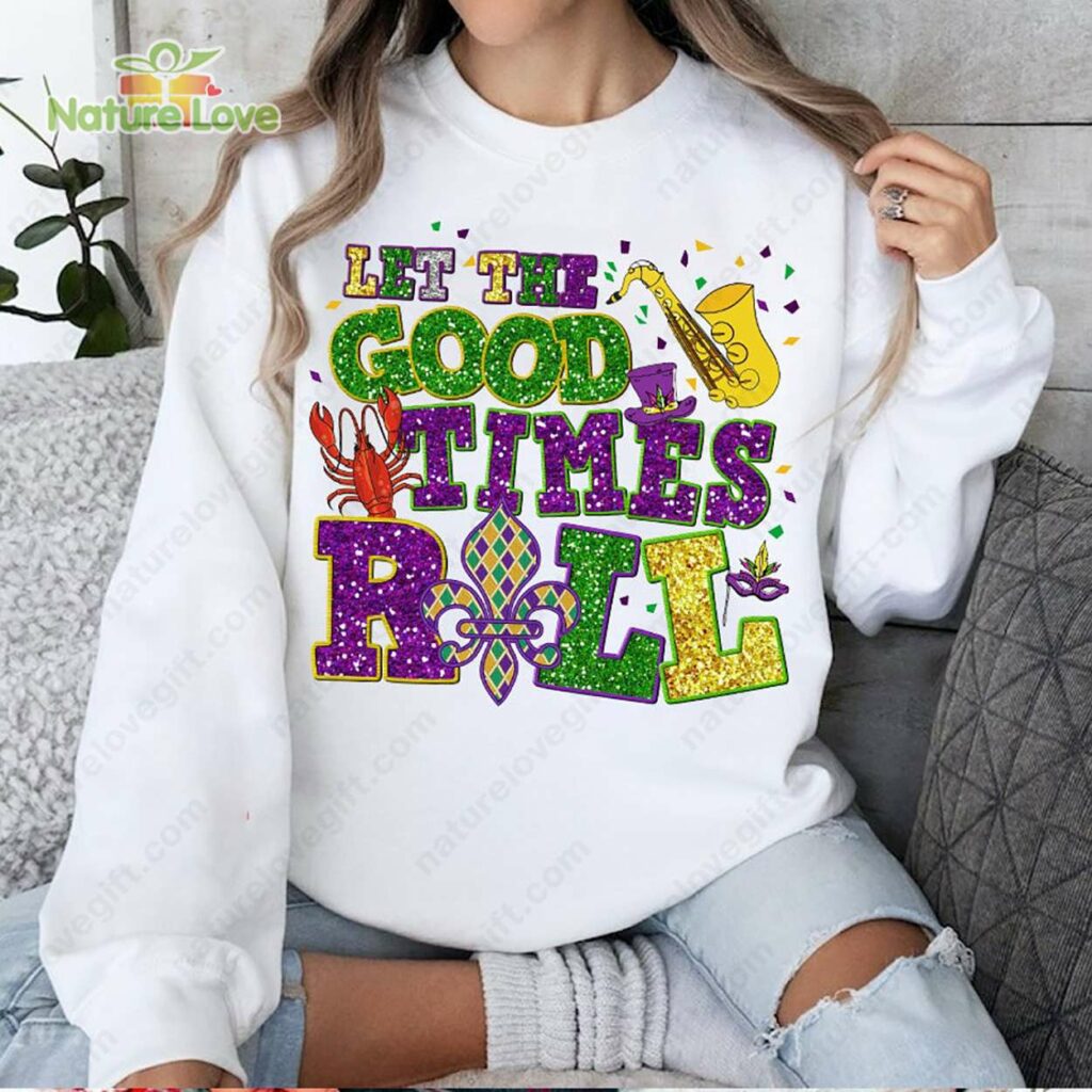 Glitter Mardi Gras Sweatshirt New Orleans Fat Tuesday 2024 Outfit - The ...
