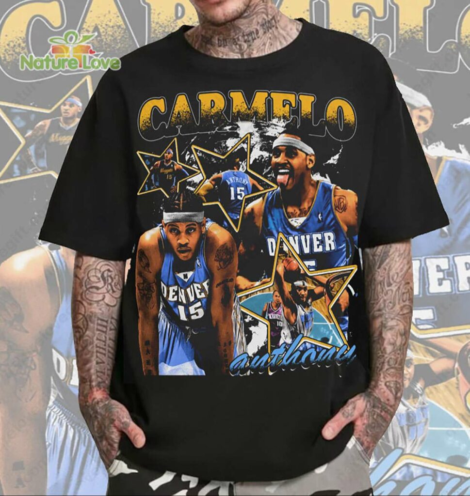 Basketball Bootleg Carmelo Anthony Shirt Retro 90s Graphic Tee - The ...