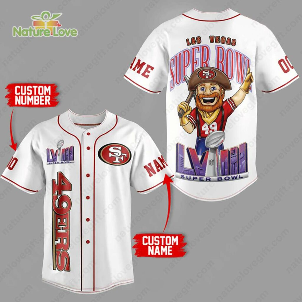 Niners Custom Jersey San Francisco 49ers Las Vegas Super Bowl Shirt ...