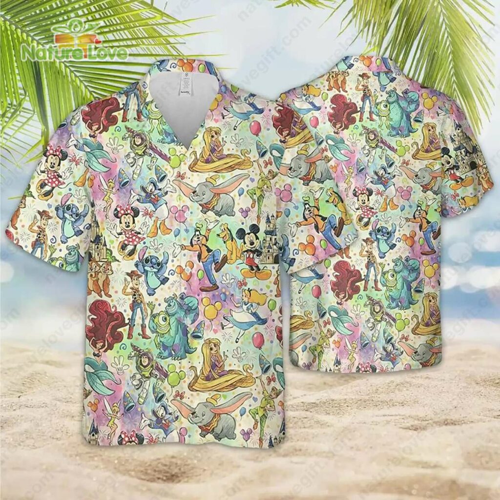 Movies Disney Hawaiian Shirt Mickey Friends Vintage Aloha Shirts ...