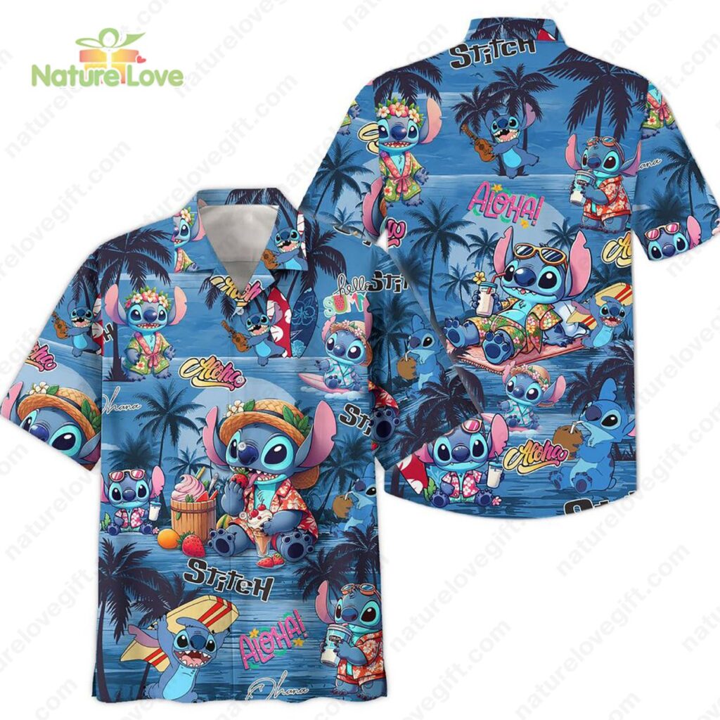 Disney Stitch Hawaiian Shirt Aloha Summer Vacation Clothes - Unique ...