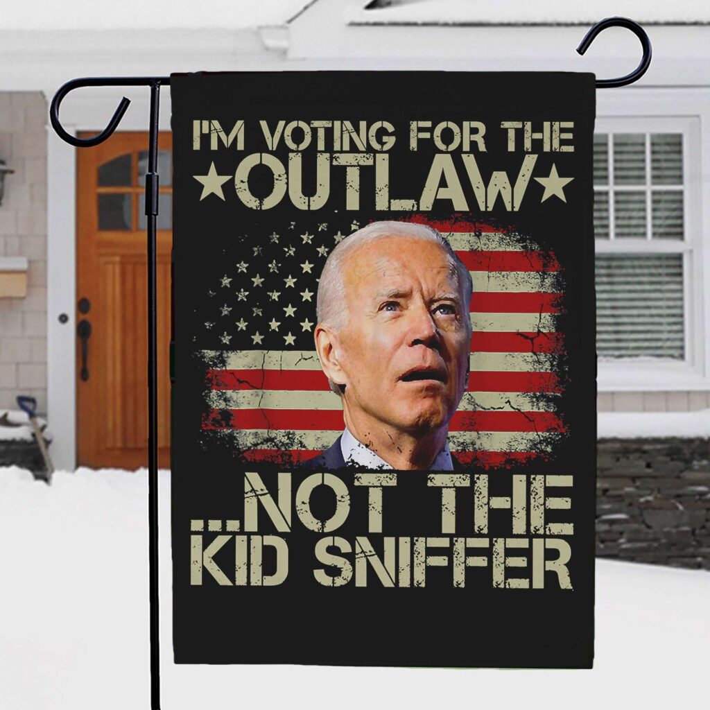 Vote For The Outlaw Trump Flag Funny Political Election Flag - Unique ...