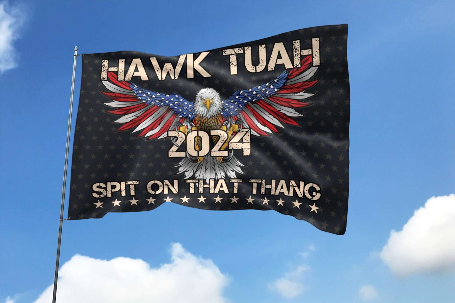 American Eagle Hawk Tuah Flag Spit On That Thang Funny Flags - Unique ...