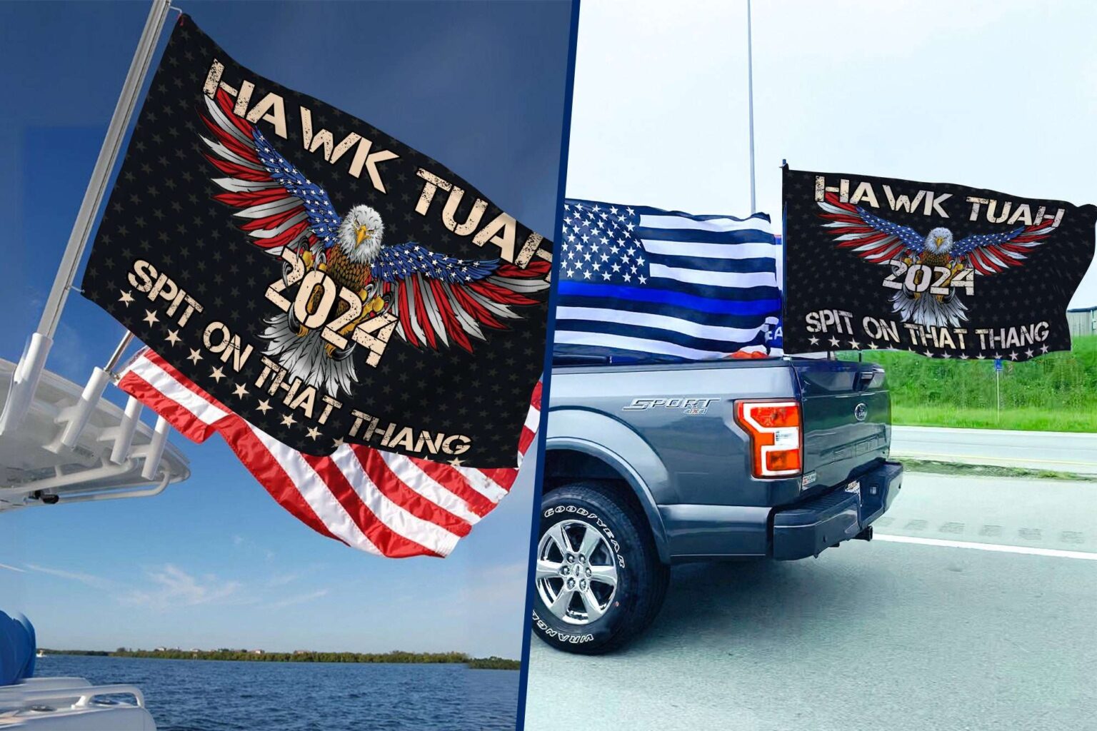 American Eagle Hawk Tuah Flag Spit On That Thang Funny Flags - Unique ...