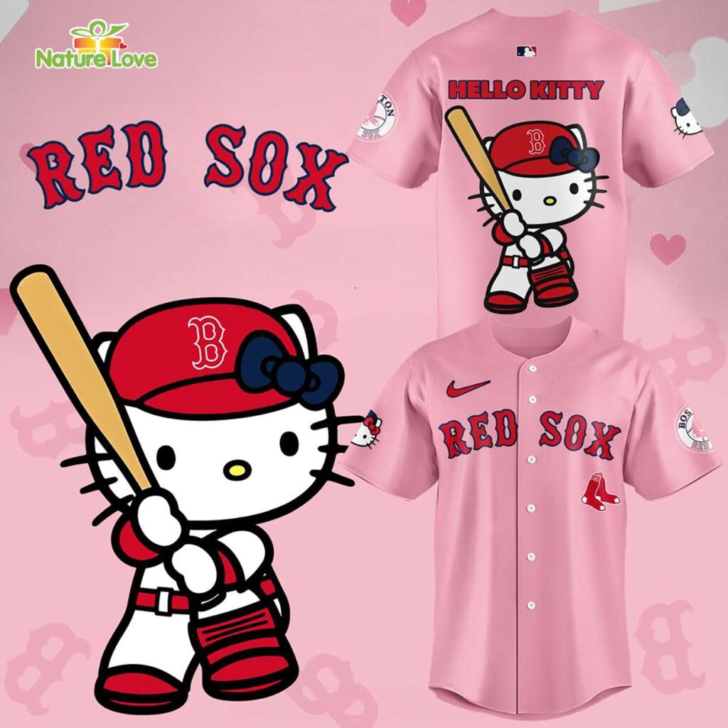 Boston Red Sox Hello Kitty Pink Baseball Jersey MLB Gifts - Unique ...