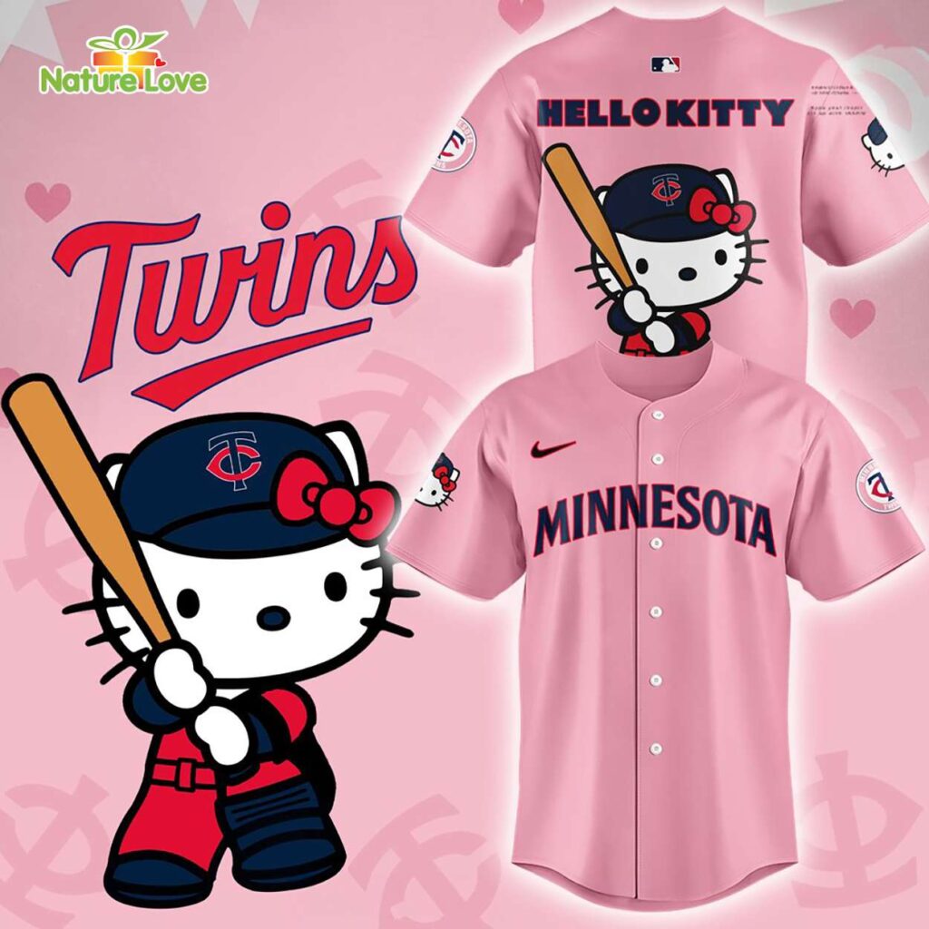 Hello Kitty Minnesota Twins Pink Baseball Jersey MLB Gifts - Unique ...