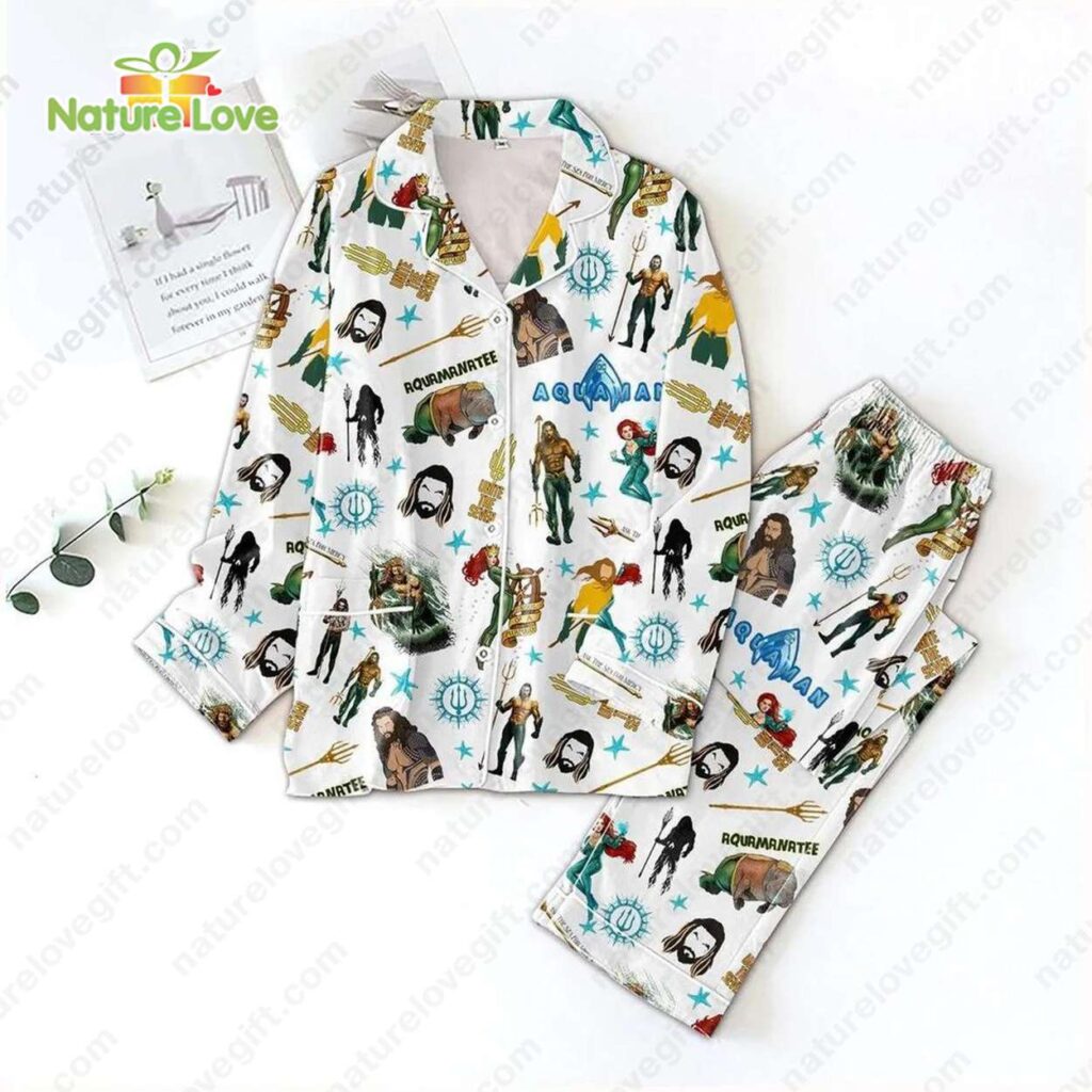 Aquaman Comic Art Pajamas Set Marvel Christmas Pyjamas for Fans - The ...