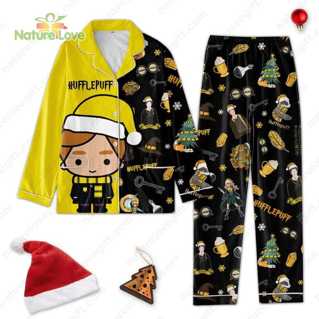 Harry Potter Hufflepuff Pajamas Set Harry Potter Xmas Gift - Unique Gifts for Every Occasion