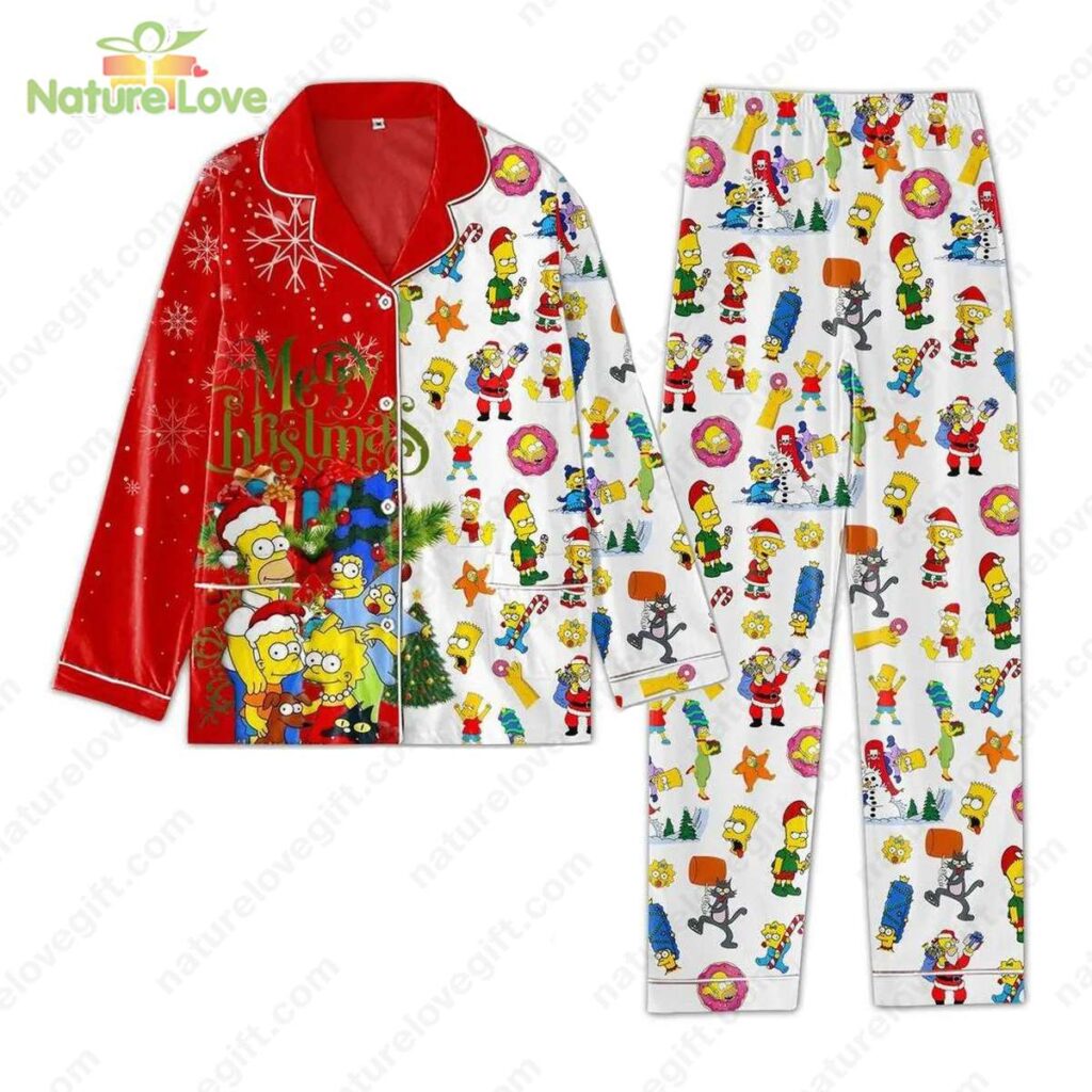 Merry Christmas With The Simpsons Pajamas Set TV Show Gift - Unique ...