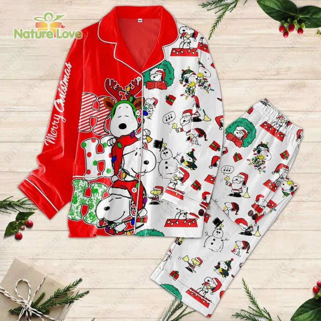 Snoopy Santa Claus Ho Ho Ho Merry Christmas Snoopy Pajamas - Unique ...