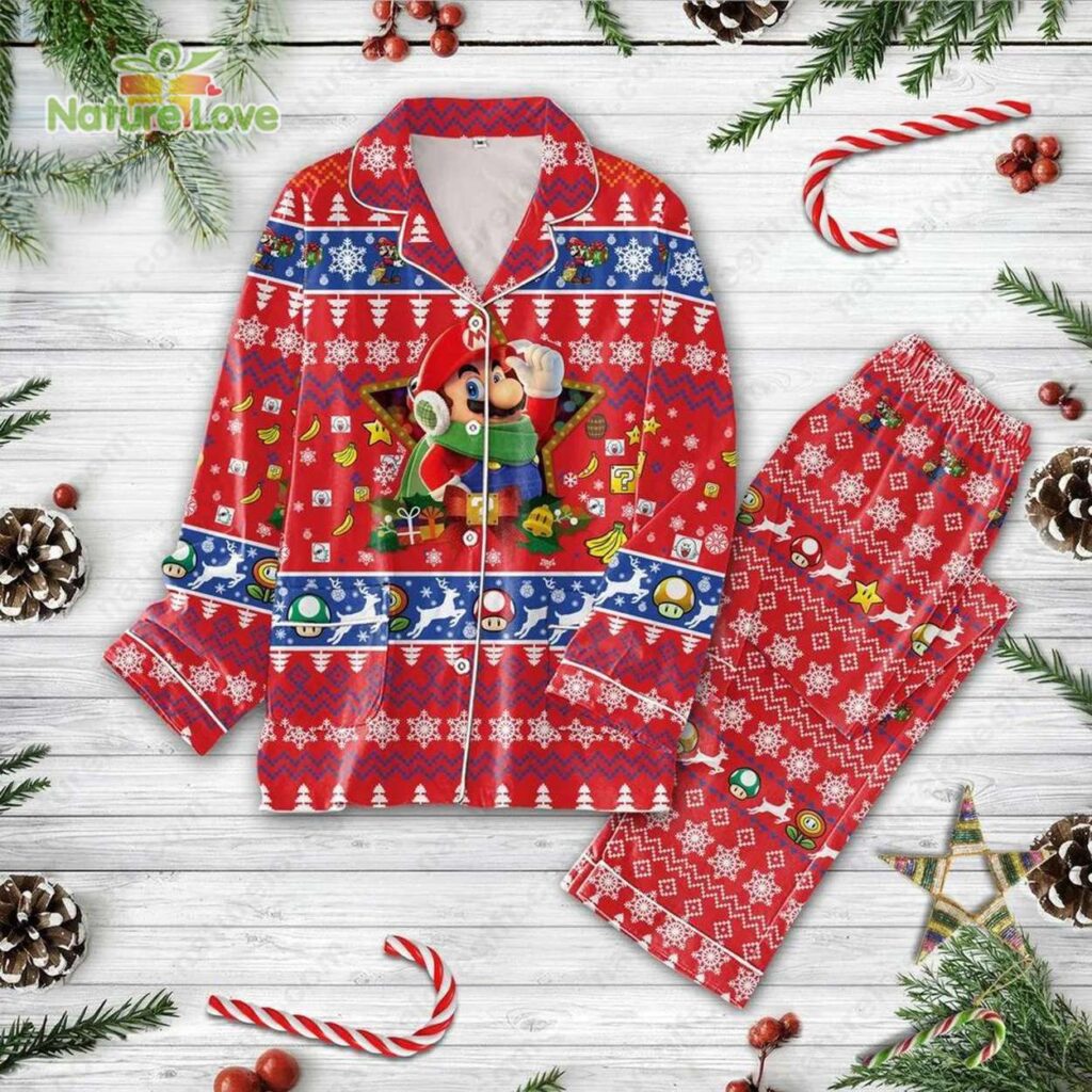 Super Mario Christmas Red Pajamas Set Xmas Gifts - Unique Gifts For ...
